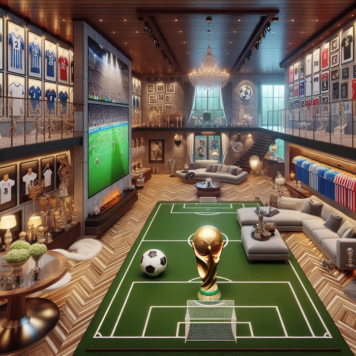 Luxurious Soccer-Themed Manor Interior Showcase | AI Art Generator ...