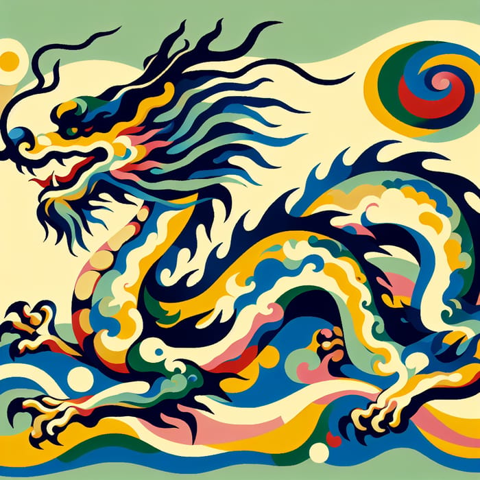 Majestic Dragon in Gaugin Style - Bold Colors & Simplified Shapes | AI ...