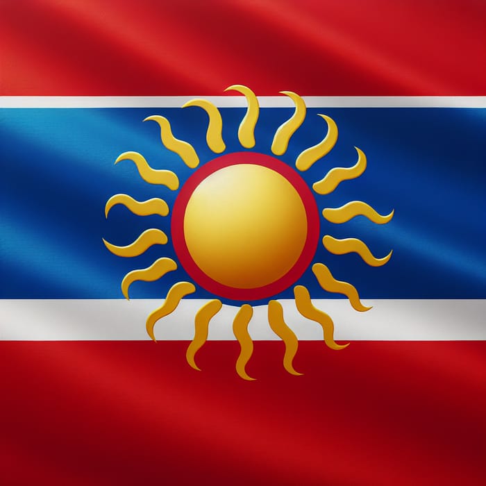 Radiant Sun Flag | Spectacle of Red, Blue, & White Stripes | AI Art ...
