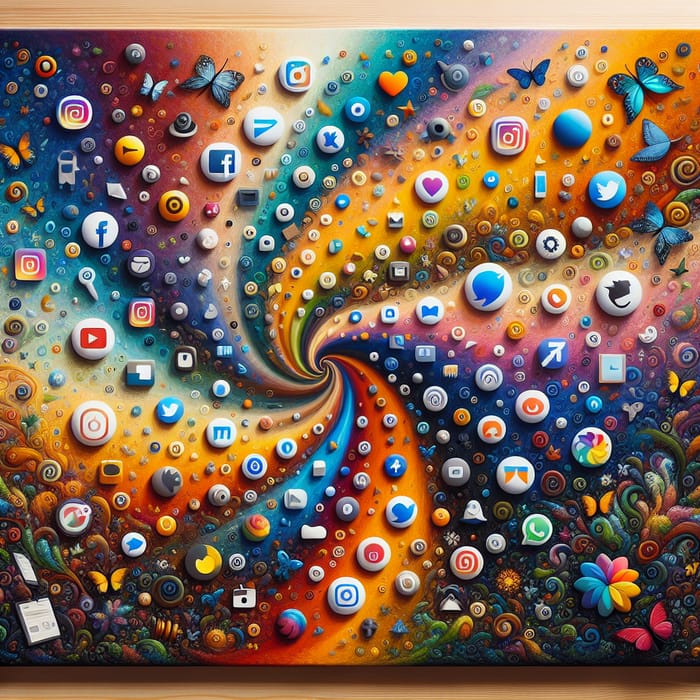 Vibrant Social Media Icons: A Colorful Display of Diversity | AI Art ...