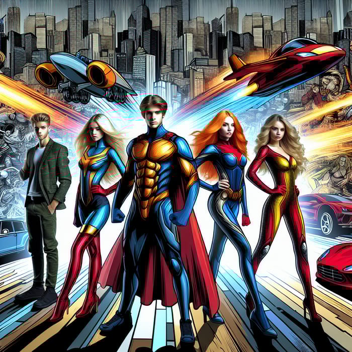 Modern Superhero Group with Diverse Abilities | AI Art Generator | Easy ...