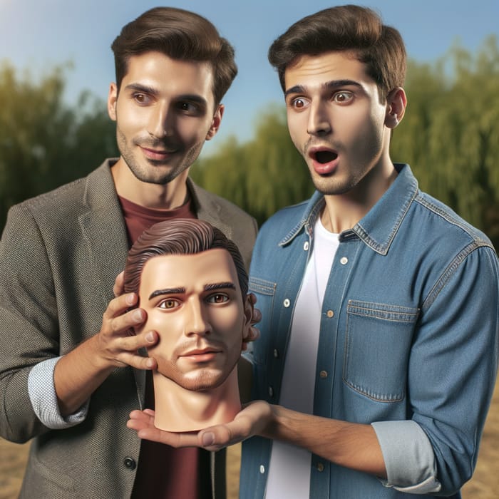 Man Presenting Head | AI Art Generator | Easy-Peasy.AI