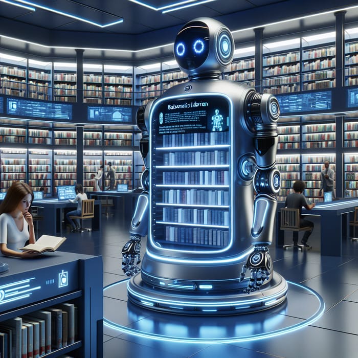 Futuristic Robotic Librarian: A New Era of Libraries | AI Art Generator ...