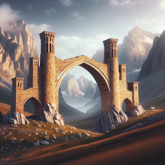 Sandstone Arch Towers in Dagestan | Agul Mountains Showcase | AI Art ...
