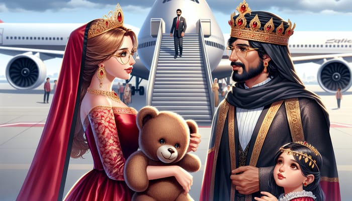 Middle-Eastern King & Red-Haired Queen | Airport Encounter | AI Art ...