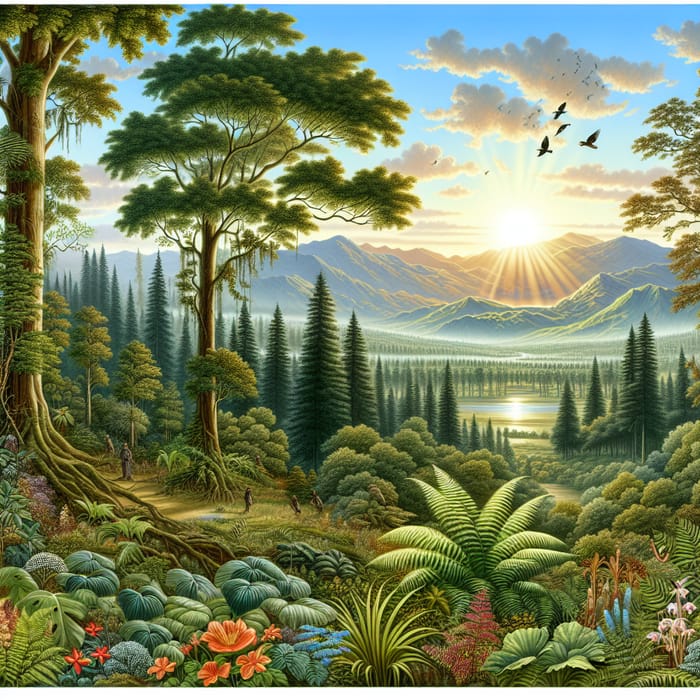 Echte Naturbilder: Tranquil Forest, River, Birds & Mountains | AI Art ...