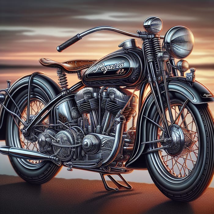 Vintage Pegaso Bike in Black | Mid-20th Century Design | AI Art ...