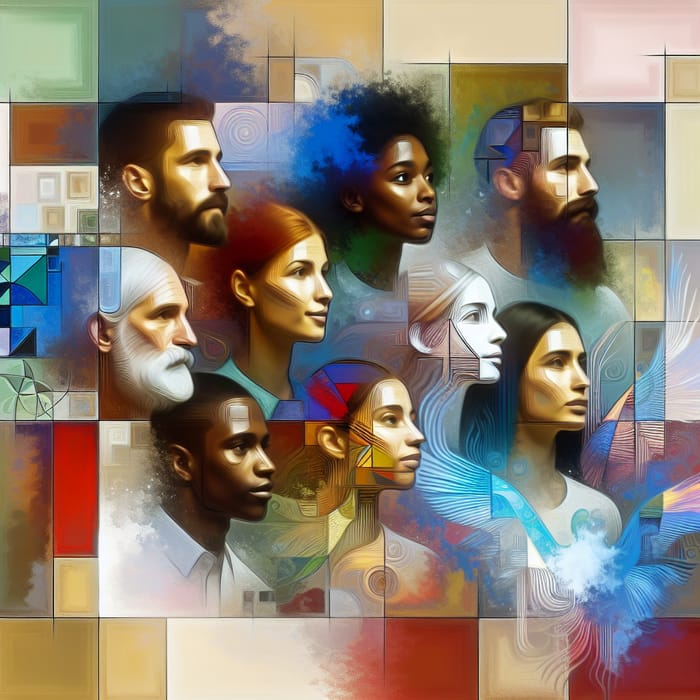 Abstract Teamwork Imagery | Diverse Individuals Unite | AI Art ...