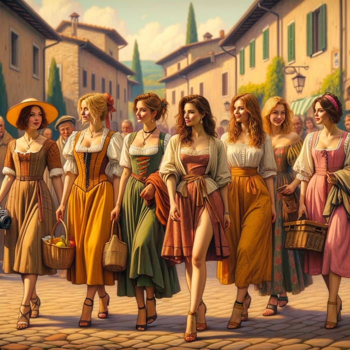 Charming Italian Women in Vibrant Attire | Street Photography | AI Art ...