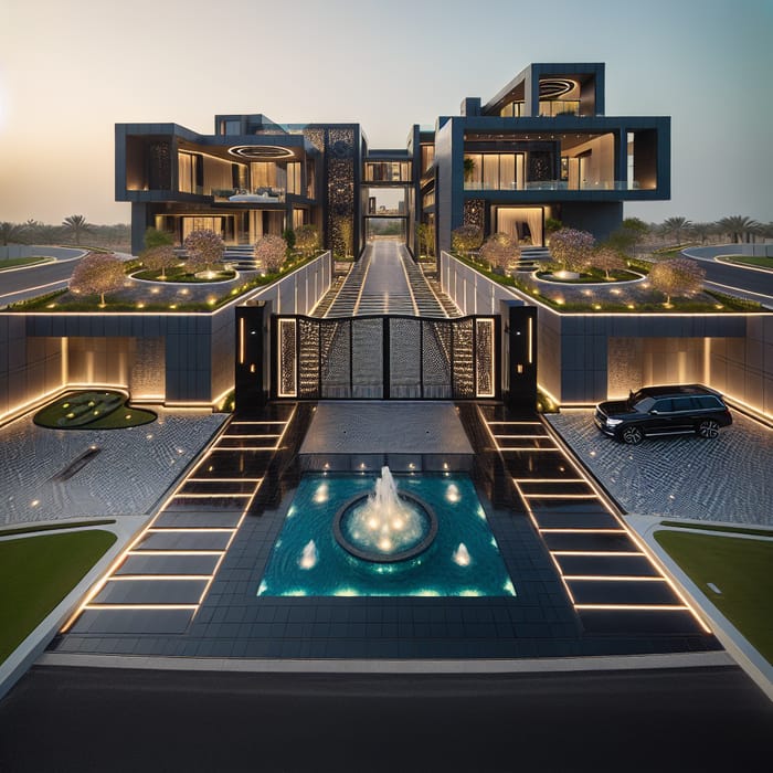 Modern 8-Bedroom Mansion with Water Feature in Jasra, Bahrain | AI Art ...