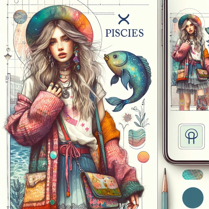 Pisces Zodiac Girl: Creative Artistic Style for Instagram | AI Art ...