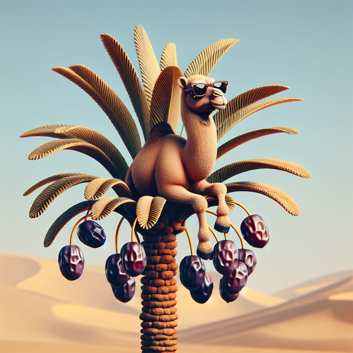 Cool Camel Wearing Sunglasses on Palm Tree | AI Art Generator | Easy ...