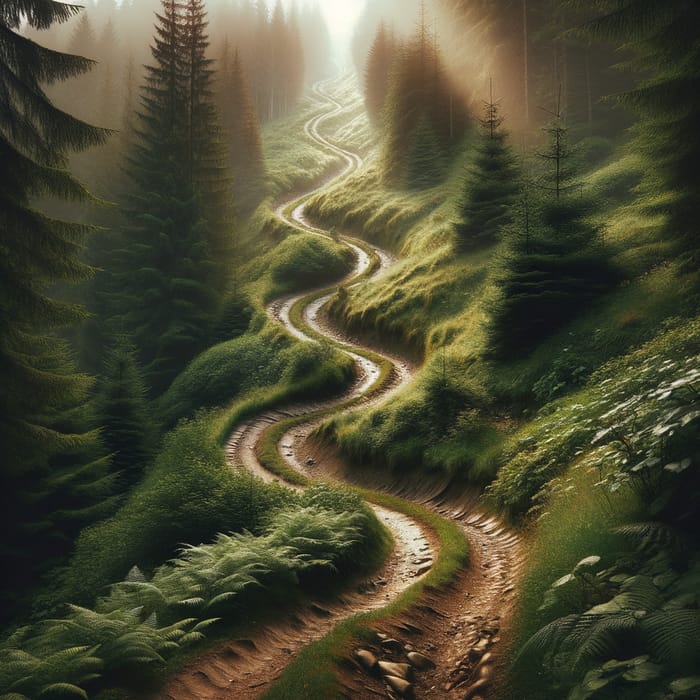 Serenity in Nature: Inviting Winding Trails | AI Art Generator | Easy ...