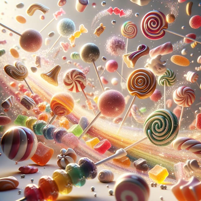 Magical Candies in Motion - Ultra Realistic Treats | AI Art Generator ...