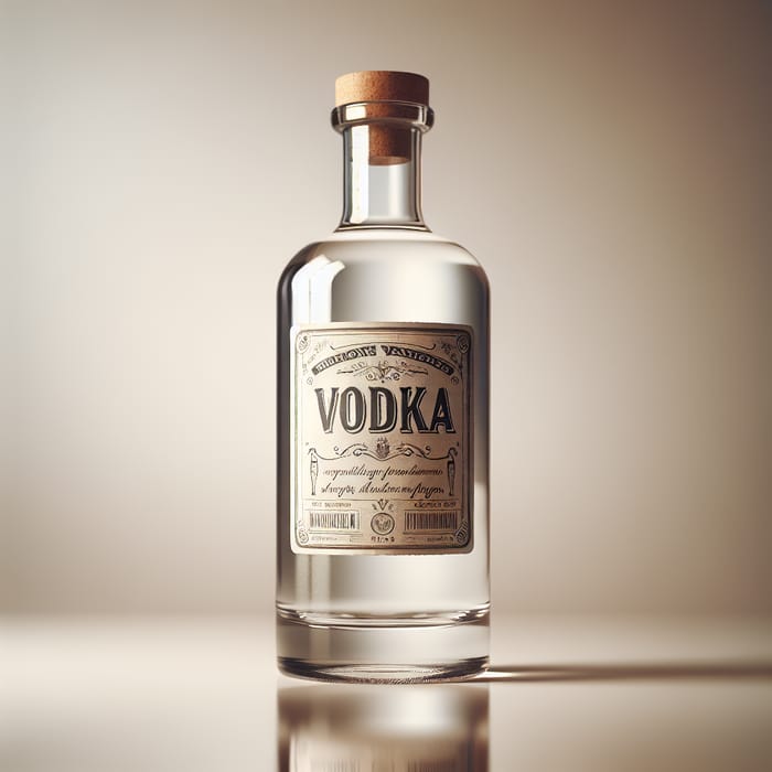 Vintage Style Simple Vodka Bottle - Elegance in Simplicity | AI Art Generator | Easy-Peasy.AI