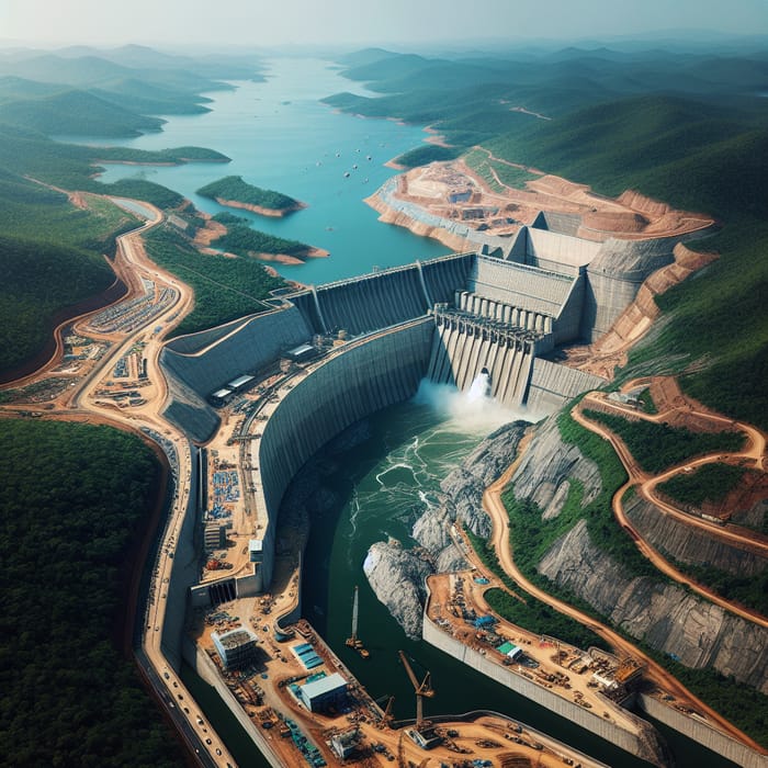 Polavaram Project: Aerial View of Multi-Purpose Irrigation | AI Art ...