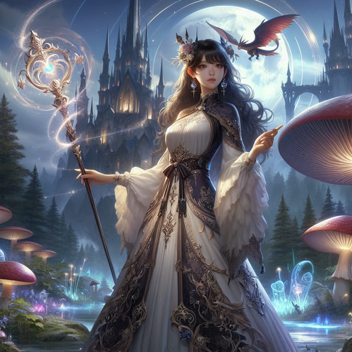 Asian Enchanting Forest Fantasy with Female Lead | Castle & Dragon | AI ...