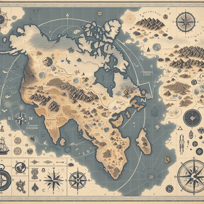 Modern Map of Explored & Unexplored Territories | AI Art Generator ...