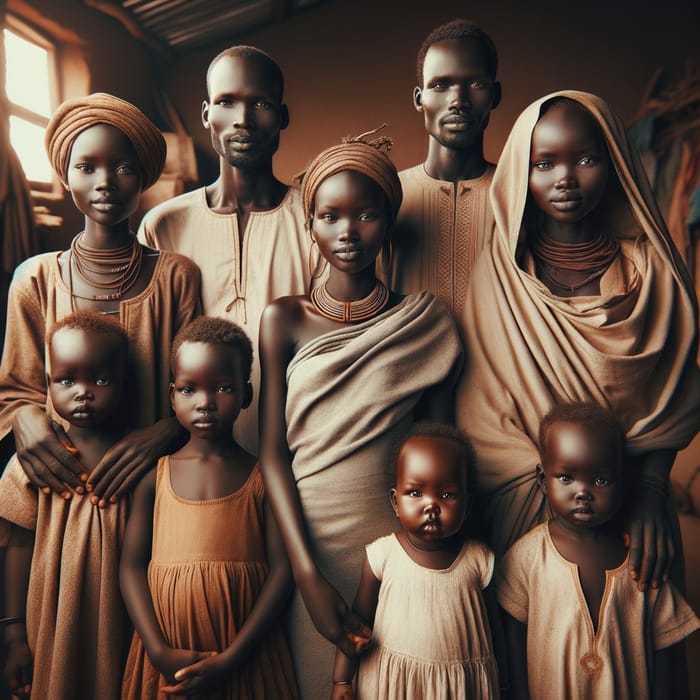 Heartwarming South Sudanese Family Portrait | AI Art Generator | Easy ...