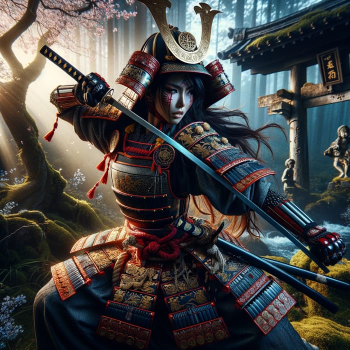 Dynamic Female Warrior: Japanese Celtic Descent Embracing Tradition ...