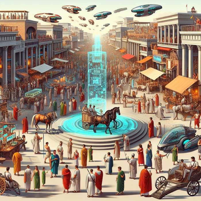 Ancient Rome Revisited: A Futuristic Perspective | AI Art Generator ...