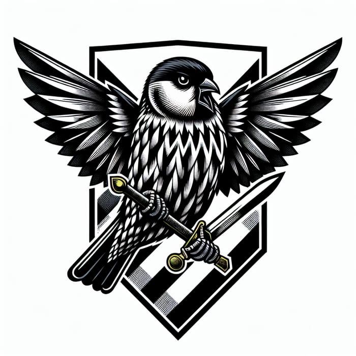 Aggressive Siskin Bird Art - Military Chevron Style | AI Art Generator ...