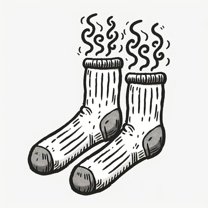 Comical Line Art: Smelly Sweaty Socks | AI Art Generator | Easy-Peasy.AI