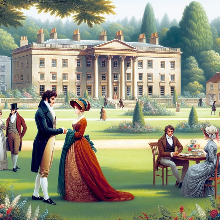Georgian Era Inspired British Country Life Display | AI Art Generator ...
