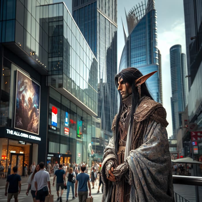 South Asian Elf in Ancient Garb in Urban Setting | AI Art Generator ...