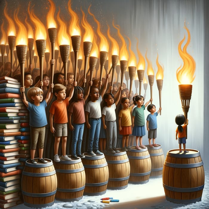 Ignite Children's Potential: Be a Torch, Not a Barrel | AI Art ...