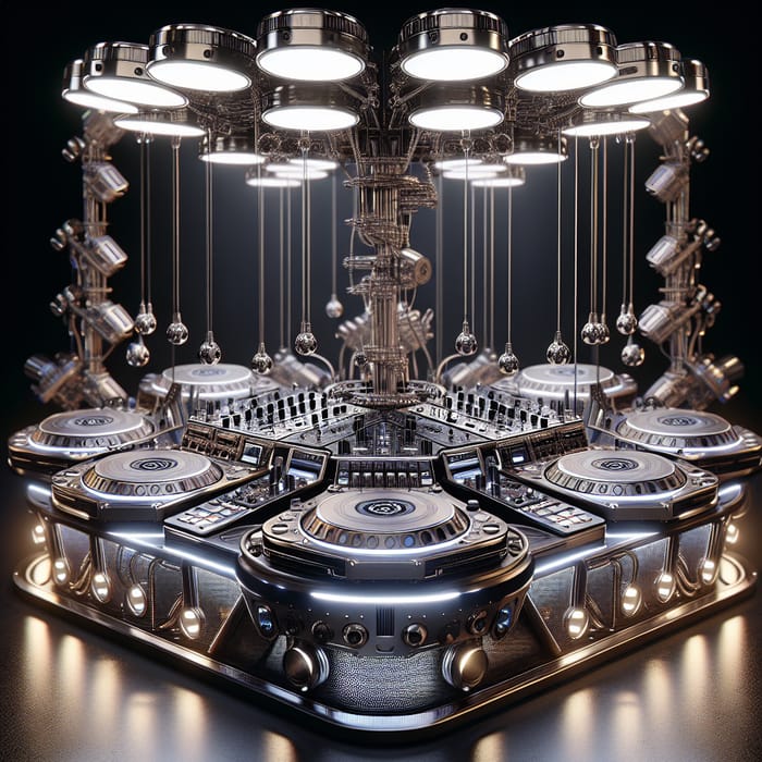 Extreme DJ Mixer with Four Disc Turntables | AI Art Generator | Easy ...