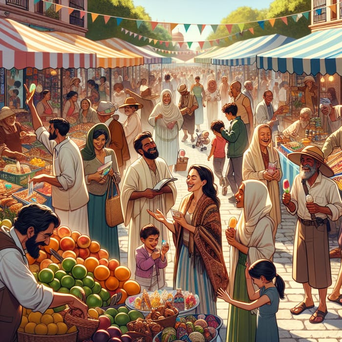 Discover the Vibrant Market Experience | AI Art Generator | Easy-Peasy.AI