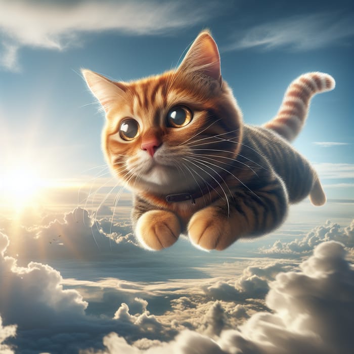 Cat Flying - Un Gato Volando | AI Art Generator | Easy-Peasy.AI