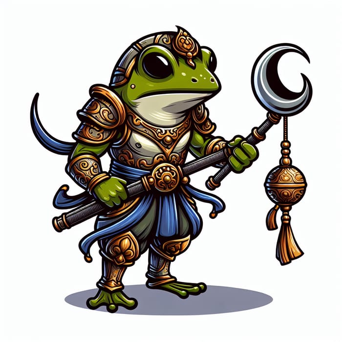Pepe the Frog Asian Warrior | Battle-Ready Crescent Pendulum | AI Art ...