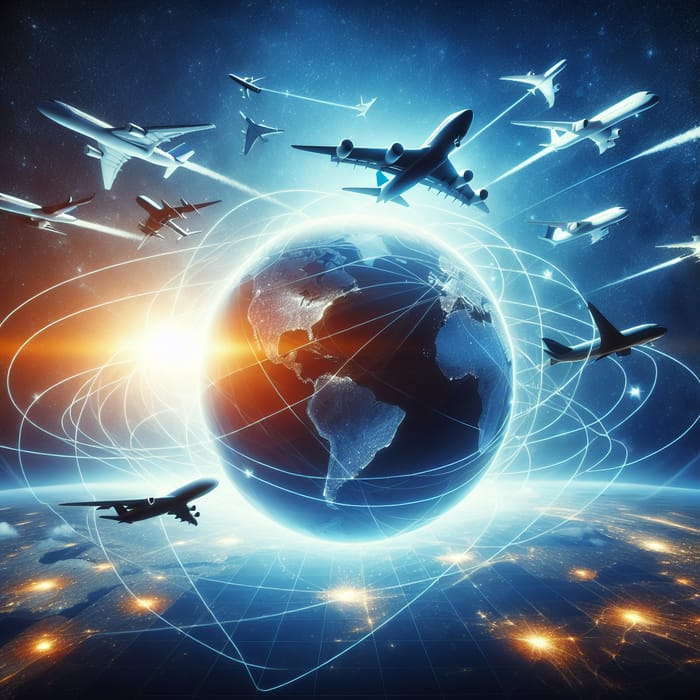 Worldwide Flights | Explore the Skies | AI Art Generator | Easy-Peasy.AI