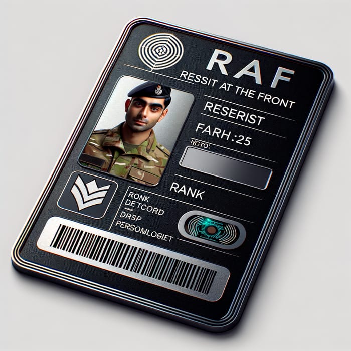 RAF Reservist RFID ID Card - South Asian Male | AI Art Generator | Easy ...