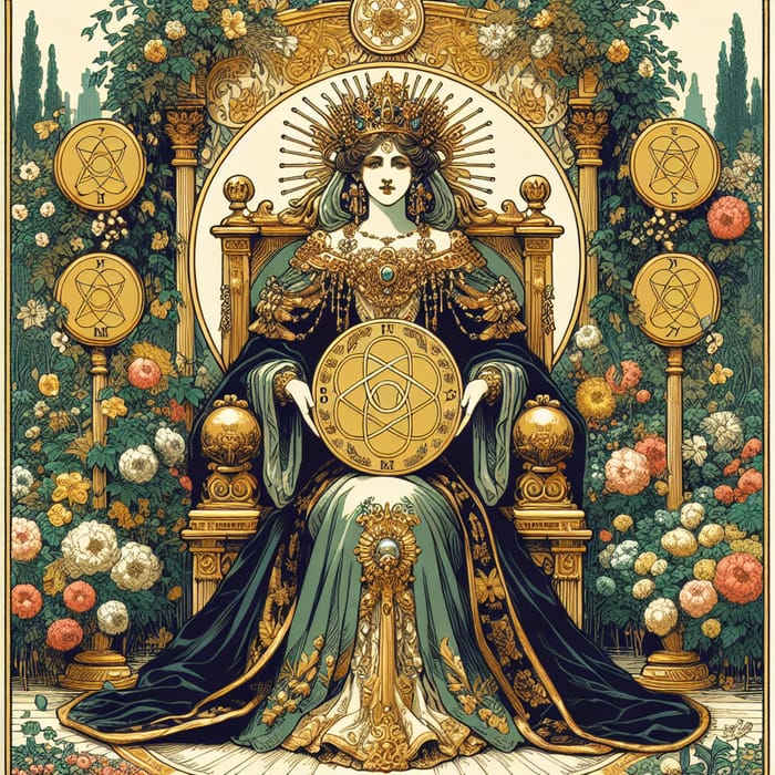 Queen of Pentacles: Symbolism and Meaning | AI Art Generator | Easy ...