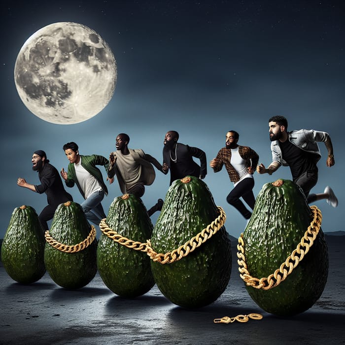 Moonlit Night: Rotting Avocados Adorned with Luxury Chains by Gucci ...