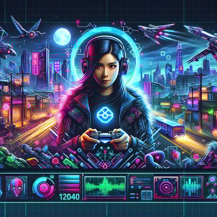 Cyberpunk Streamer Profile Banner | Gaming 1200x480 Resolution | AI Art ...