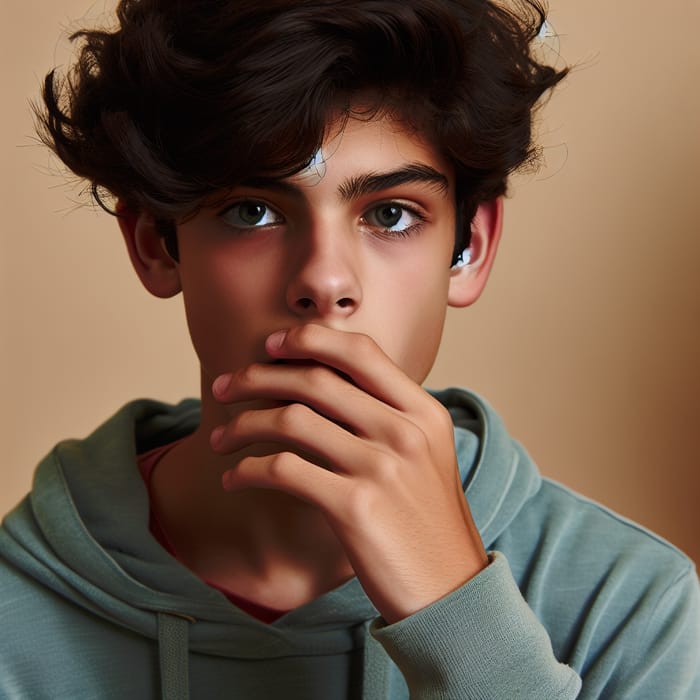 14-Year-Old Middle-Eastern Individual with Hand in Mouth | AI Art ...