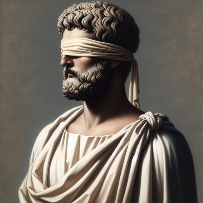 Seneca - Ancient Philosopher Oil Painting, Blindfolded | AI Art ...