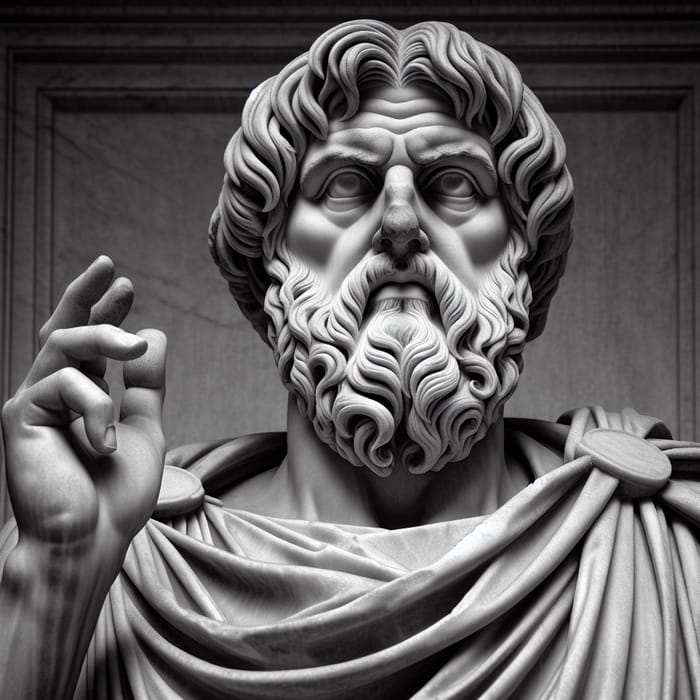Stone Statue of Demosthenes: Ancient Athens Icon | AI Art Generator ...