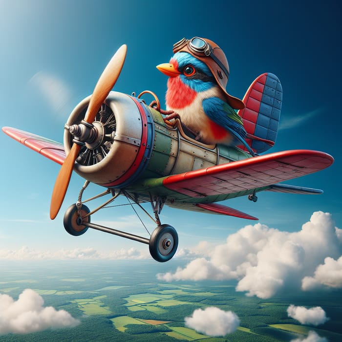 A Bird Flying an Airplane: Aviator Adventures | AI Art Generator | Easy ...