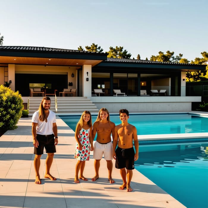 Stunning Real Estate Setting with Modern House and Pool | AI Art ...