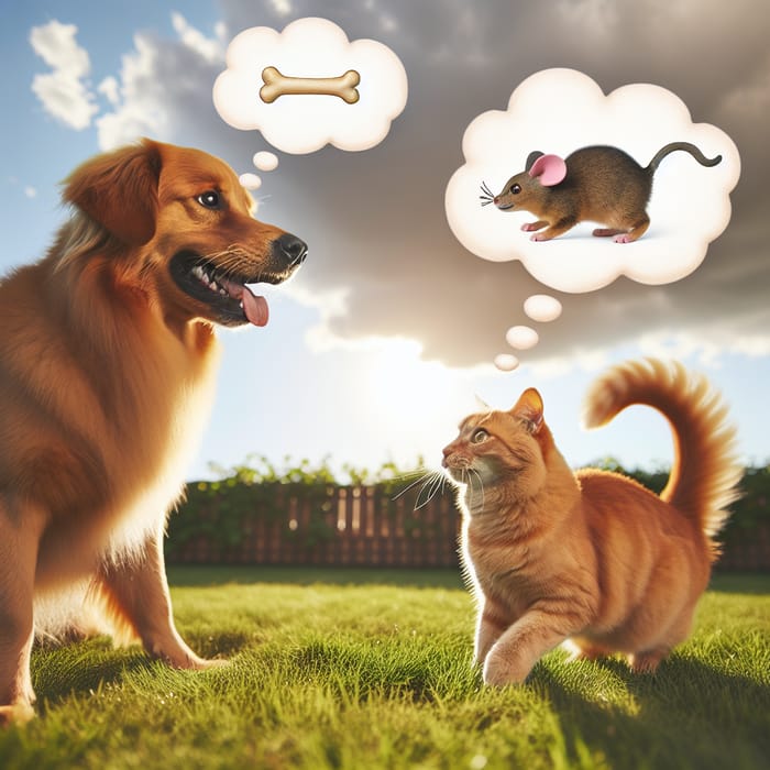 Dog vs Cat: A Friendly Disagreement Scene | AI Art Generator | Easy ...