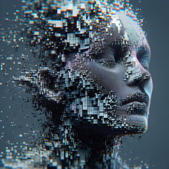 Distorted Human Face - Interference Art | AI Art Generator | Easy-Peasy.AI