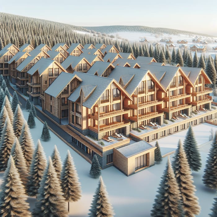 Modern Cedar Wood Hotel Residence with Staggered Gable End in Pine ...