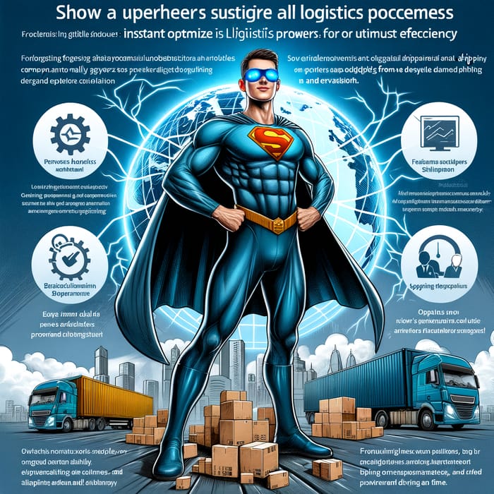 Meet Logisticman: The Superhero of Efficient Logistics at Murman | AI Art Generator | Easy-Peasy.AI