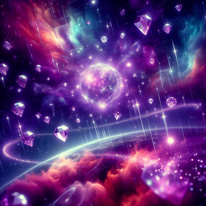 Vibrant Fantasy Magic in Cosmic Diamond Glow | AI Art Generator | Easy ...
