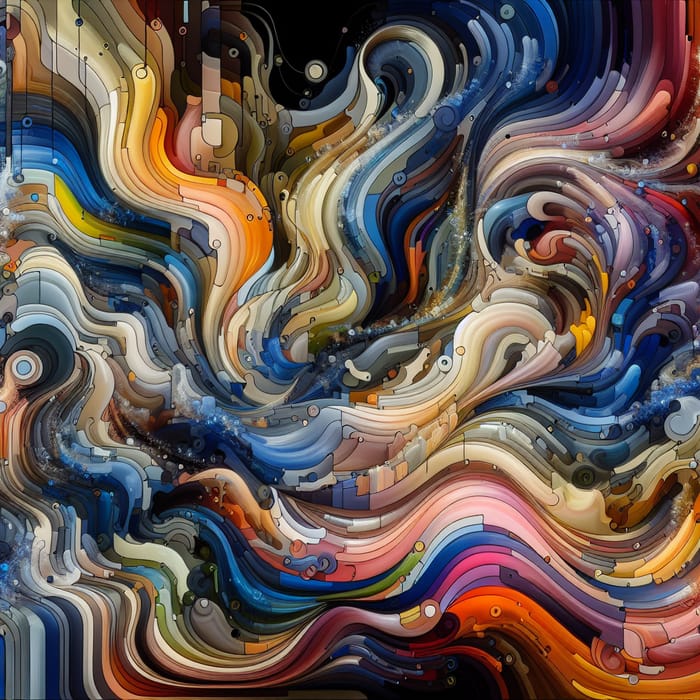 Dynamic Abstract Shapes in Vibrant Colors - عمواس | AI Art Generator ...